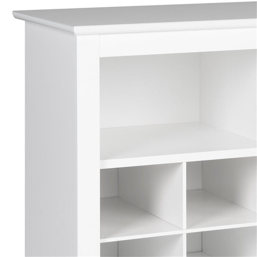 Prepac 36 Cubby 60" Versatile Wooden Shoe Cubby Console in White ...