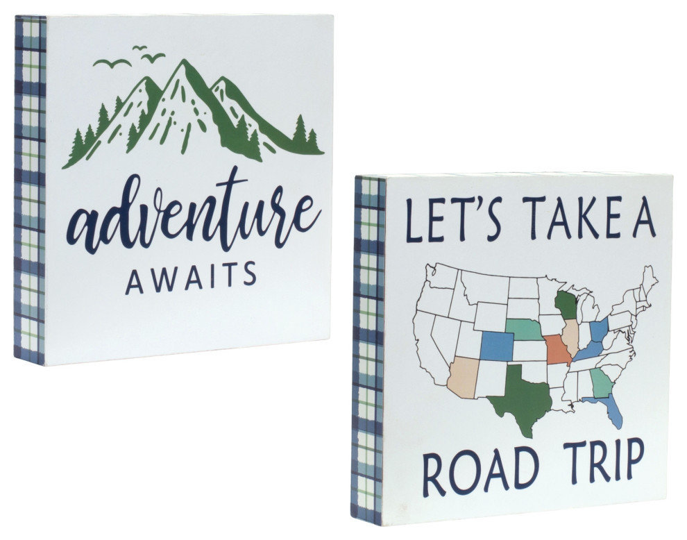 Adventure Sign, 4-Piece Set - Rustic - Wall Accents - by Melrose ...