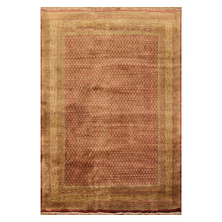 5'7''x8'3'' Hand Knotted Paisley Boteh Oriental Area Rug Rust Color ...