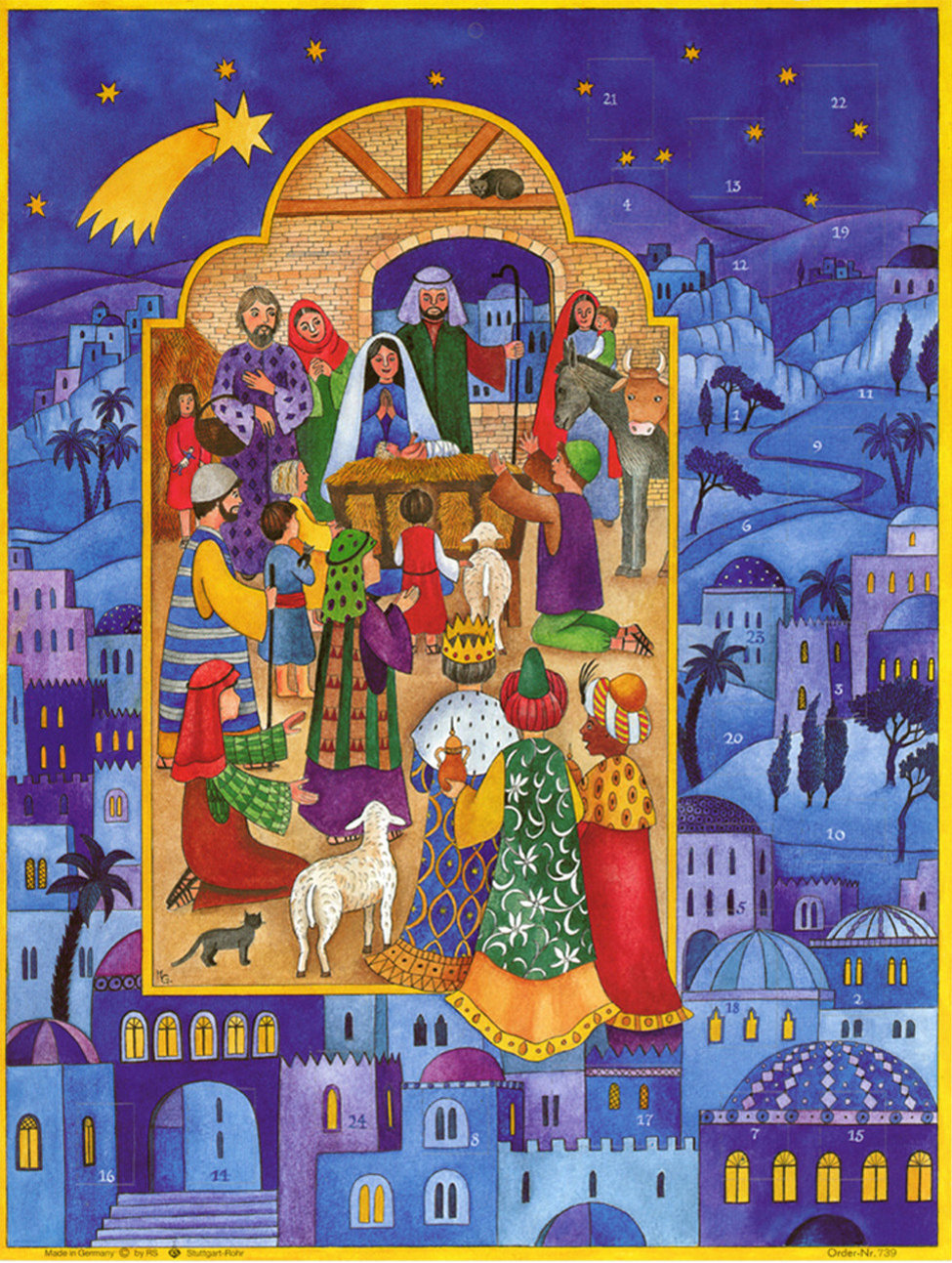 Sellmer Advent- Blue Nativity - Traditional - Prints And Posters - by ...
