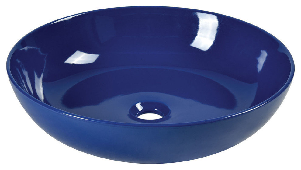 Round, ceramic vessel sink - Contemporary - Bathroom Sinks - by ...