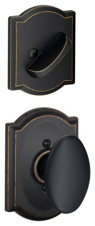 Schlage F59-SIE-CAM Siena Single Cylinder Interior Pack - Transitional - Doorknobs - by Buildcom ...