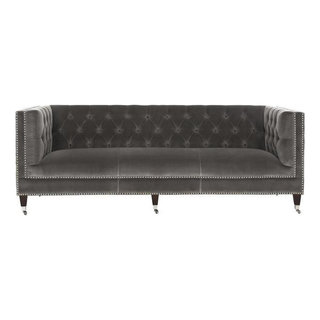 Haden Velvet Sofa, Giotto Gray - Transitional - Sofas - by Rustic Home ...