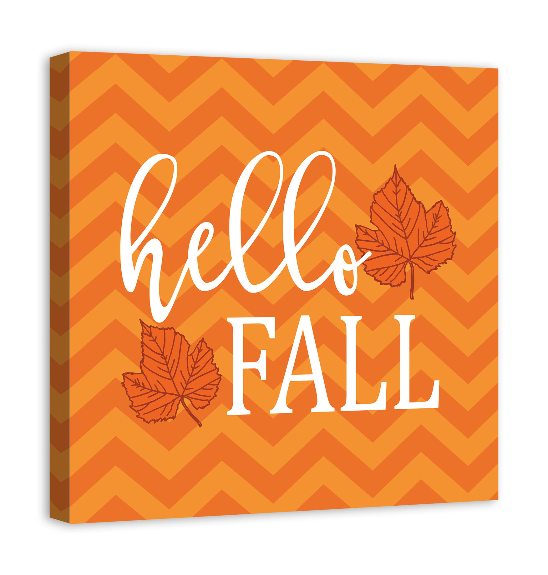 Hello Fall Chevron Wall Art, 30x30 - Contemporary - Prints And Posters ...