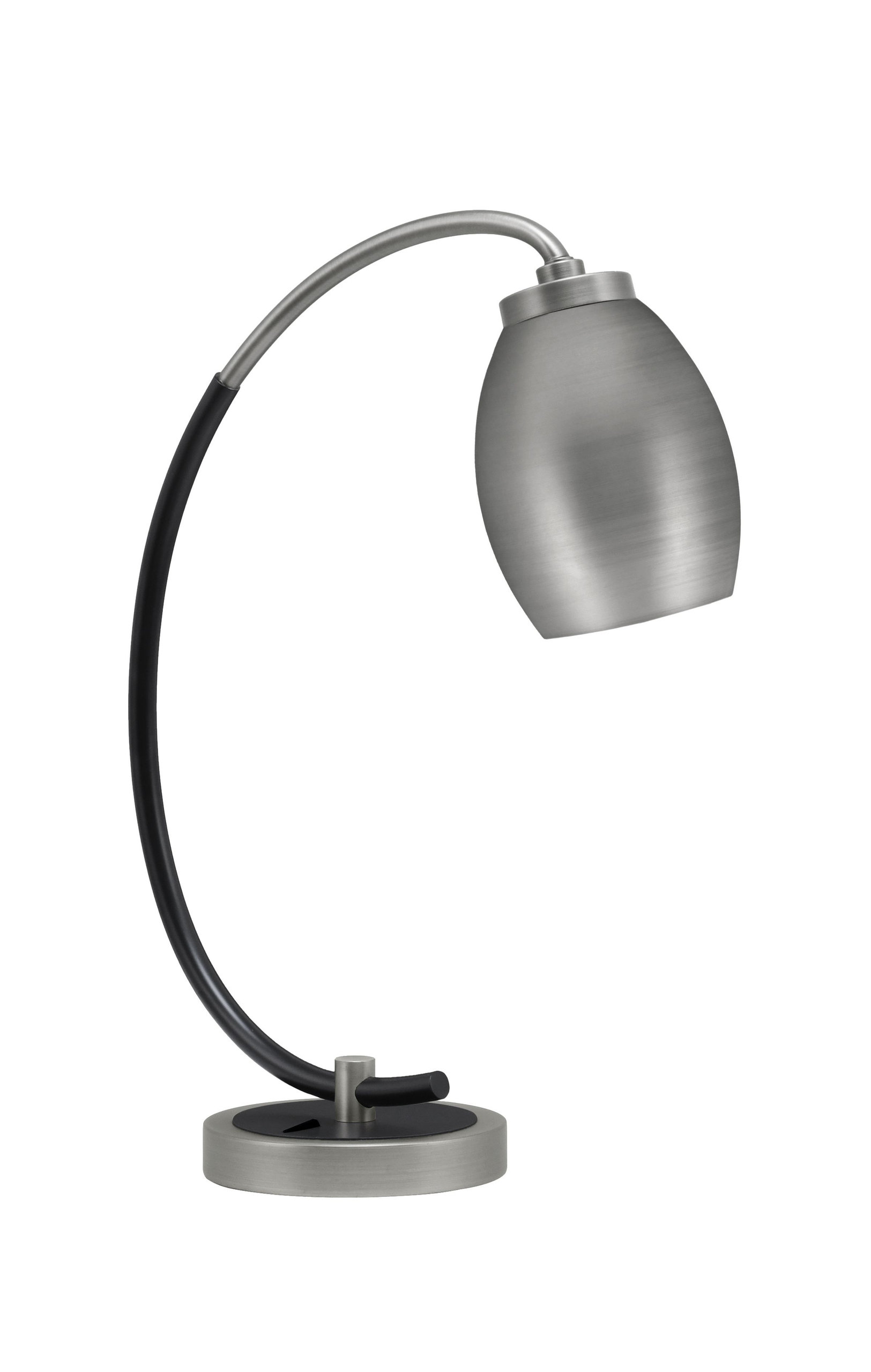 1-Light Desk Lamp, Graphite/Matte Black Finish, 5" Graphite Oval Metal ...