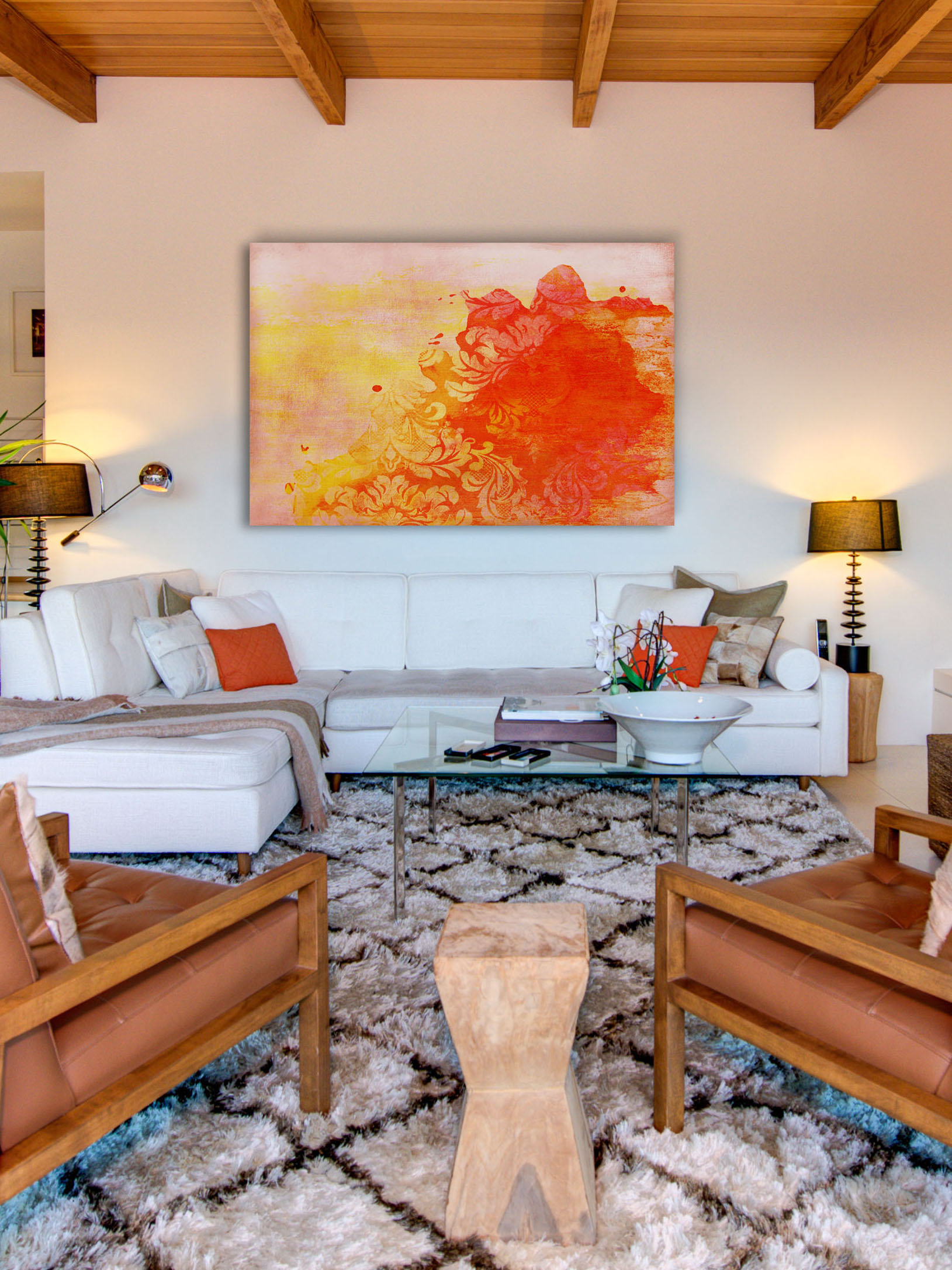 "Abstract Red" Artwork, 45"x30" - Contemporary - Prints And Posters ...