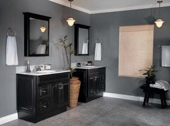 Two separate bathroom vanities what to do with the space between