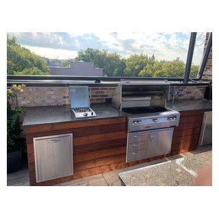 Brooklyn Rooftop Outdoor Kitchen - Main Cooking Island - Modern ...