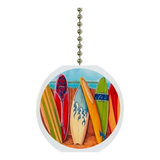 Surfboards Blue Flames Ceiling Fan Pull - Beach Style - Ceiling Fan ...