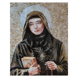 Saint Rafqa Maronite Religious Marble Mosaic Icon, 47" x 59 ...