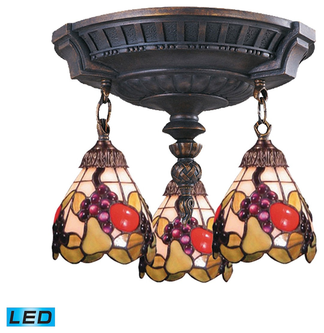 Mix-N-Match 3-Light Semi Flush, Aged Walnut, LED - Victorian - Flush ...