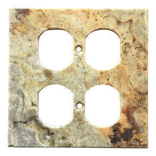 Scabos Travertine Switch Plate Cover Double Duplex, 4.5"x5.5 ...