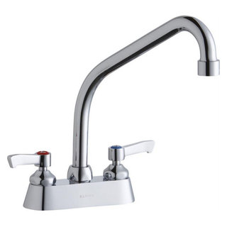 Elkay 8" High Arc Spout Double Handle Deck Mount Commercial Faucet ...