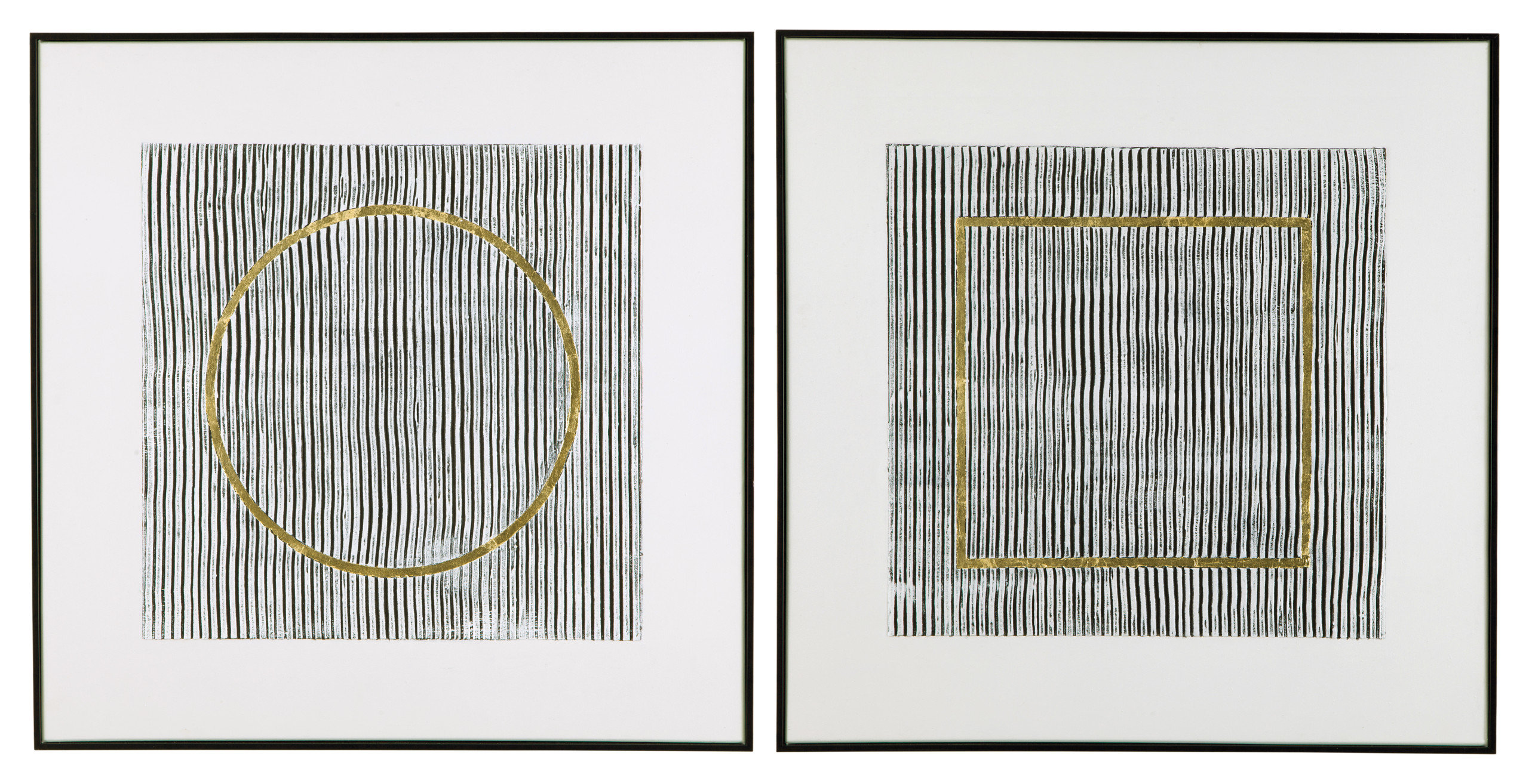 Graphite Framed Canvas - Set of 2 - Black Frame - Contemporary ...