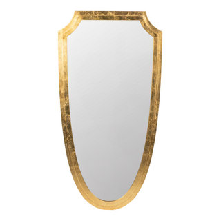 Shield Shape Metal Frame Wall Mirror, Gold - Contemporary - Wall ...