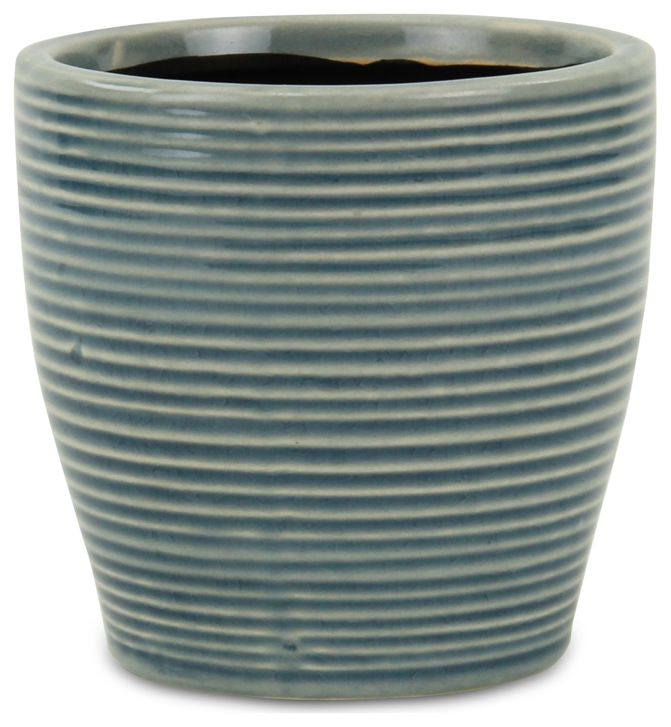 Livia Rippled Blue Pot - Contemporary - Indoor Pots And Planters - by ...