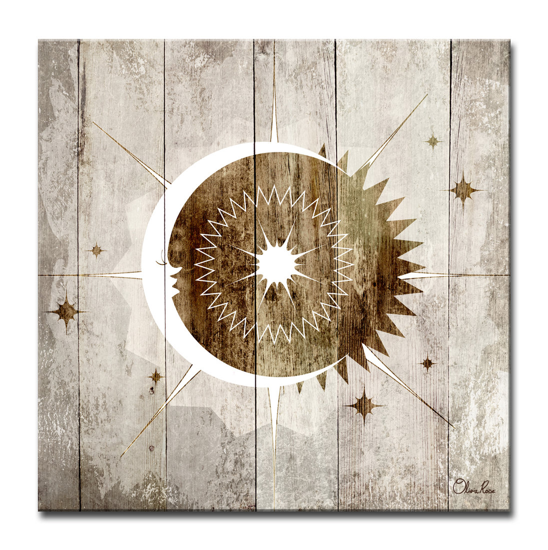 Ready2HangArt Inspirational 'Lunar Sun-Moon I' Wrapped Canvas Wall Art ...