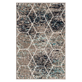 Rug Unique Loom Trellis Frieze Multi/Beige Rectangular 2' 0 x 3' 0 ...