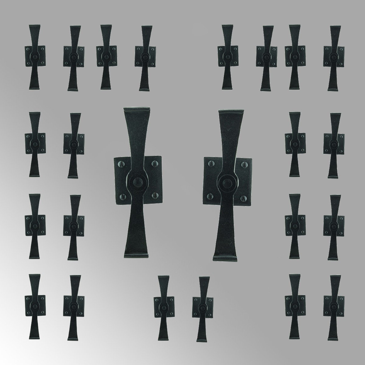 Pair Shutter Dog Black Wrought Iron Propelier Wood | - Traditional ...