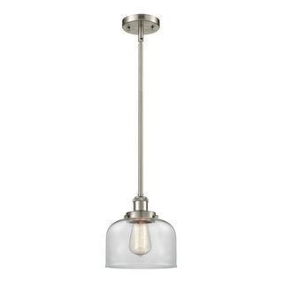 Innovations B Large Bell LED Pendant, BSN/Cased Clear/Sphere, 916-1S-SN ...