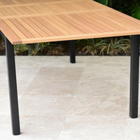 Amazonia Teak Finish and Aluminum Bora Rectangular Extendable Patio Dining Table - Transitional ...