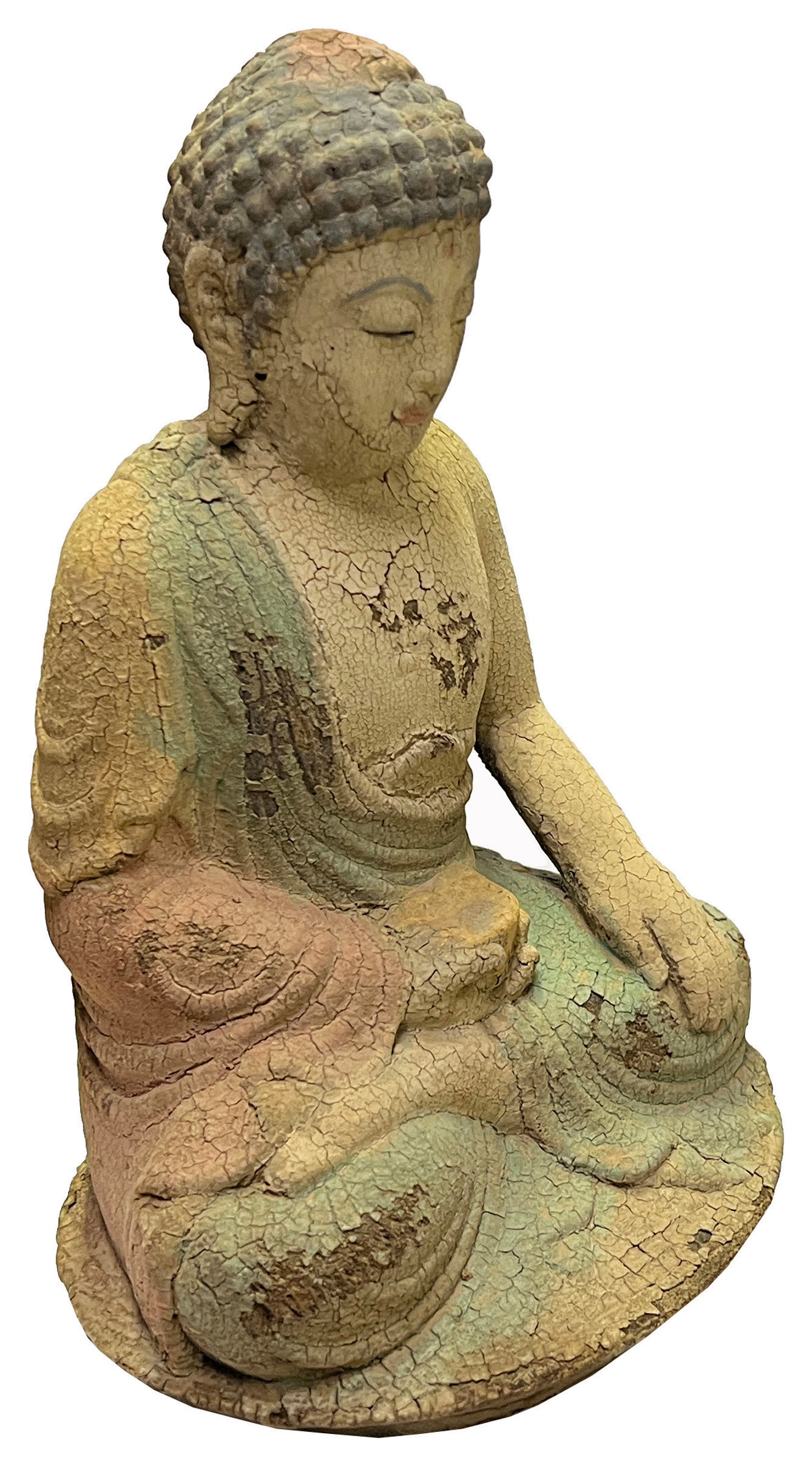 Rustic Wood Sitting Gautama Amitabha Shakyamuni Buddha Statue Hws2693 ...