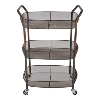 Sagebrook Home 3-Tier Metal Basket Bar Cart 11789 - Contemporary - Bar ...