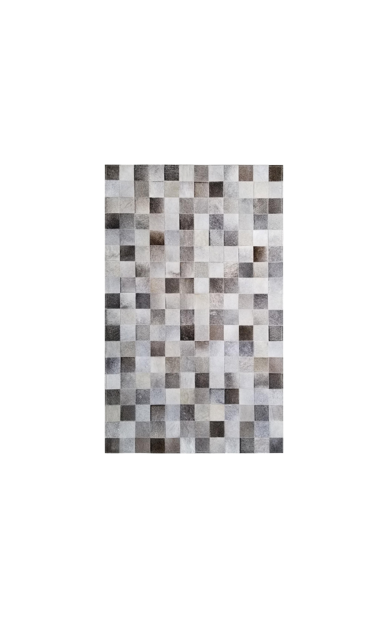 Cowhide Patchwork Rug, Grey Tones - Squares, 6x8 - Contemporary - Area ...