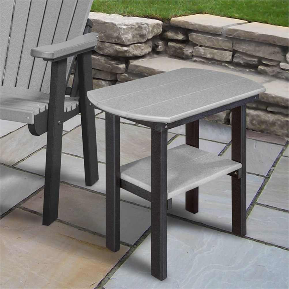 OS Home and Office Furniture 16" Oval Resin End Table in Light Gray and ...