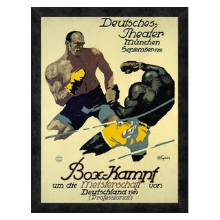 "Box-Kampf" Framed Canvas Giclee by Julius Ussy Engelhard, 14"x18", 18 ...