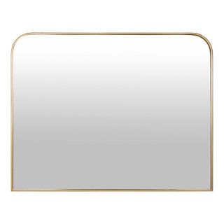 Stratton Home Decor Quinn Gold Rectangular Arched Mantel Wall Mirror ...