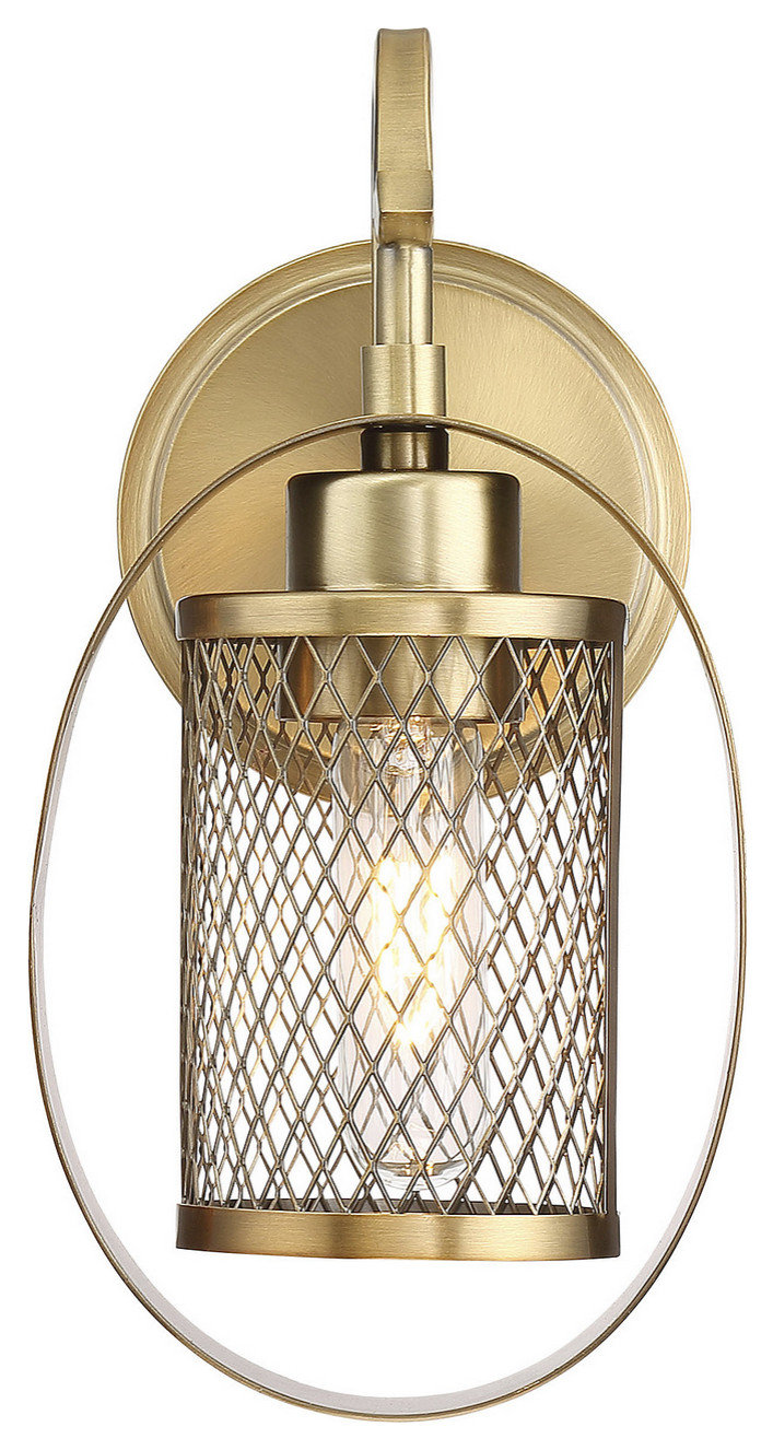 Meridian 1-Light Wall Sconce in Natural Brass, 6.000 - Transitional - Wall Sconces - by Lights ...