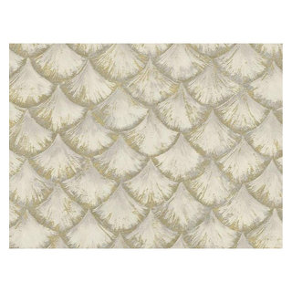 Textured Wallpaper Featuring Fish Skin Shells, 86092, One Roll ...