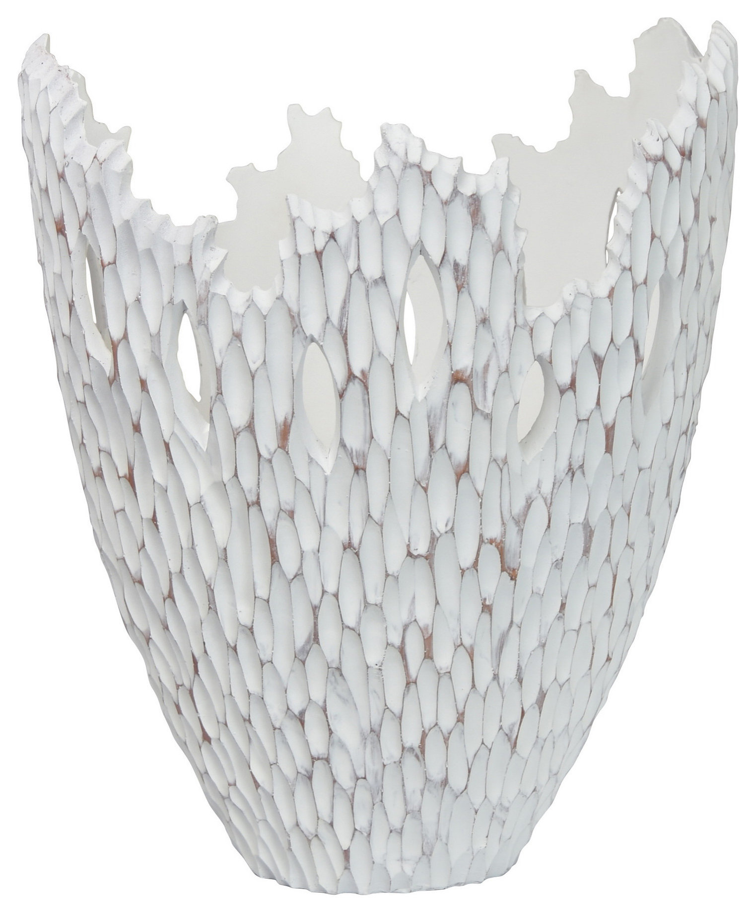 Plutus Brands Textured Vase, White Resin - Contemporary - Vases - by ...