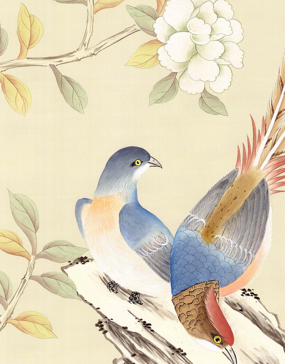 Chinoiserie Wall Mural Chai Wan Triptych, Sample - Asian - Wallpaper - by MuralSources | Houzz