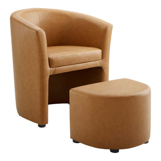 Tomas Tan Armchair and Ottoman - Contemporary - Armchairs And Accent ...