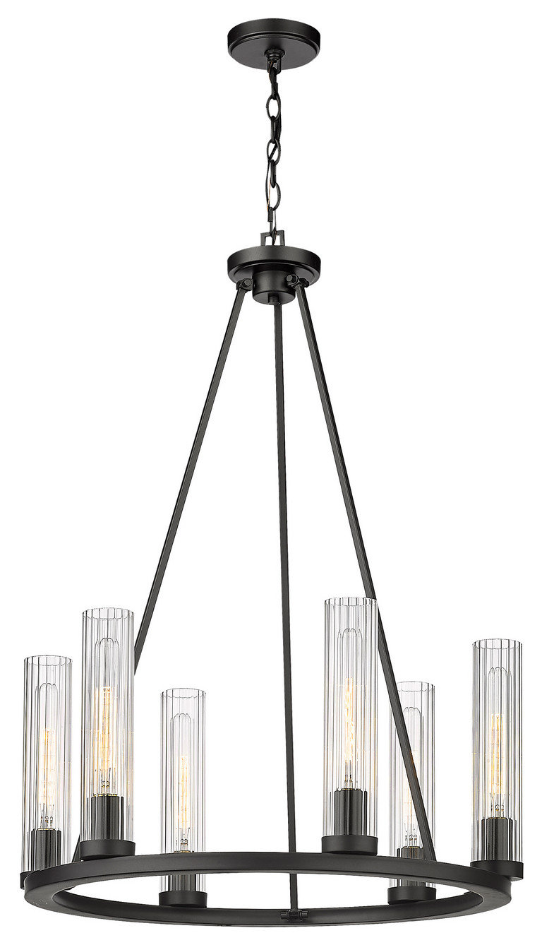 Beau Six Light Chandelier, Bronze - Transitional - Chandeliers - by ...