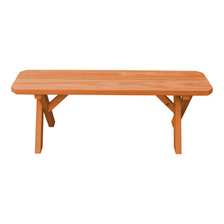 Cedar Cross-Leg Bench, 4 Foot - Transitional - Outdoor Benches - by ...