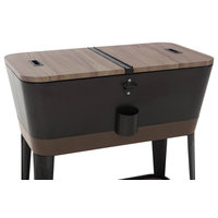 Sunjoy 80-Quart Outdoor Rolling Cooler Cart Patio Ice Chest - Modern ...