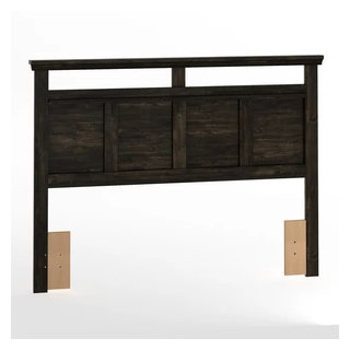 Rustic Headboard with Textured Wood Frame and Open Accents - Rustic ...