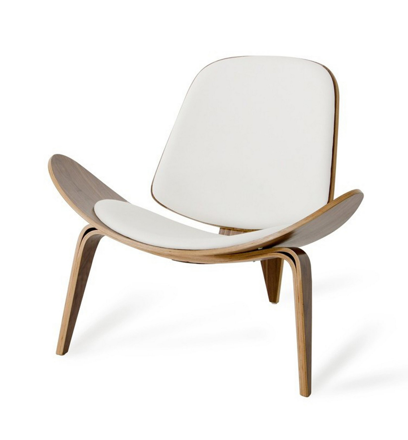 Modern Style Wooden Accent Chair with Sunken Seat, Brown and White ...