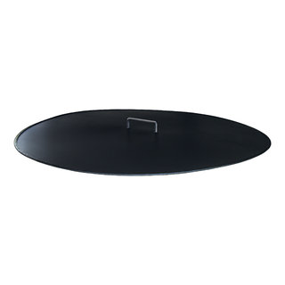 Solid Round Fire Pit Snuffer Cover, Galvanized, 26" Diameter ...