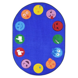 Joy Carpet Emoji Edge Multi 5'4"x7'8" Oval, 5'4"x7'8" Oval ...