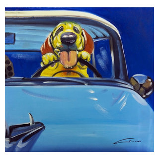 "Happy Dog II" Wall Art, 24"x24", 24.0W x 1.2D x 24.0H - Contemporary ...