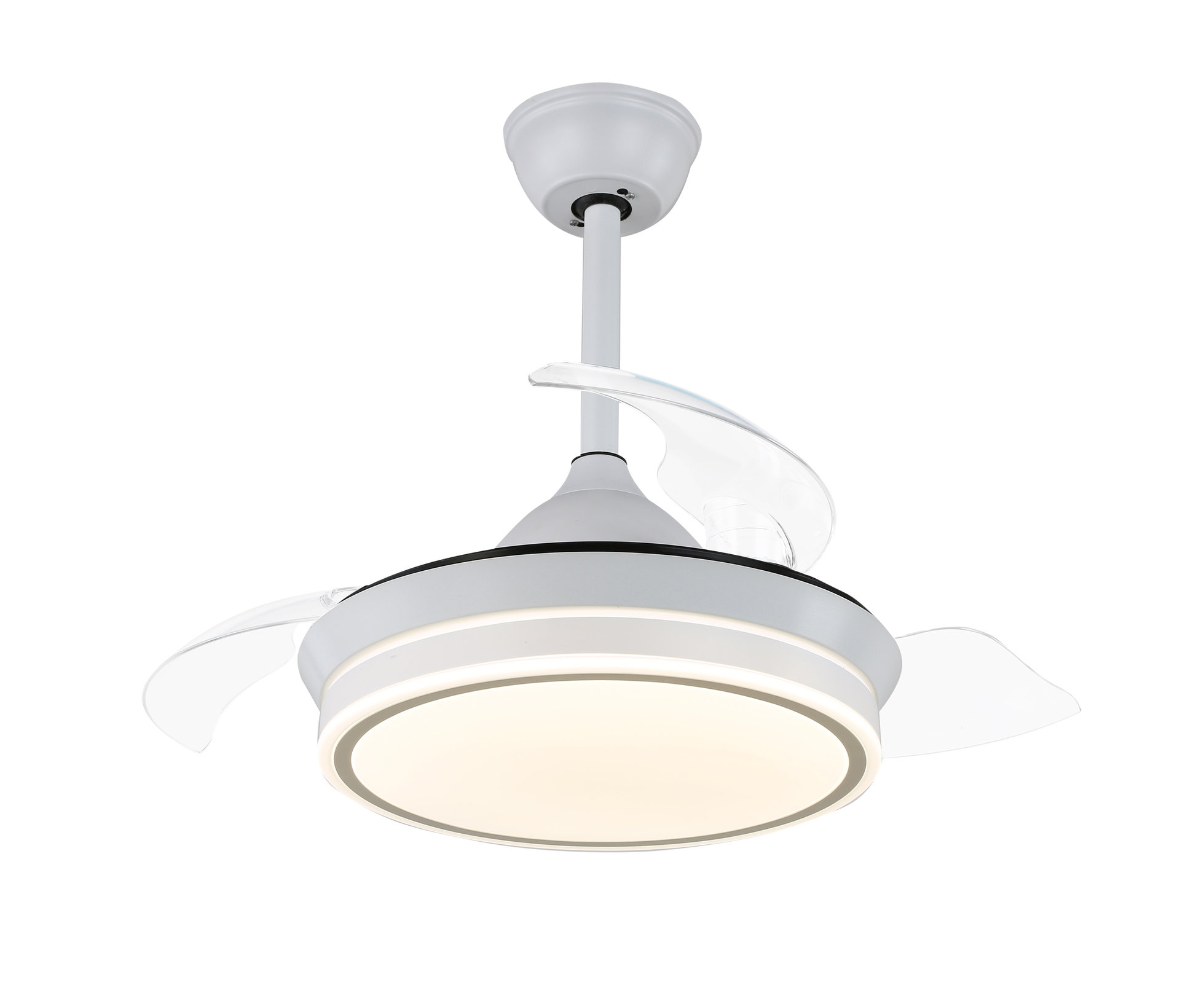 36" LED Retractable Ceiling Fan With Remote Control and Light Kit ...