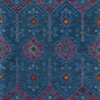 Justina Blakeney x Loloi Hand Tufted Wool Gemology Rug Sample, Blue ...
