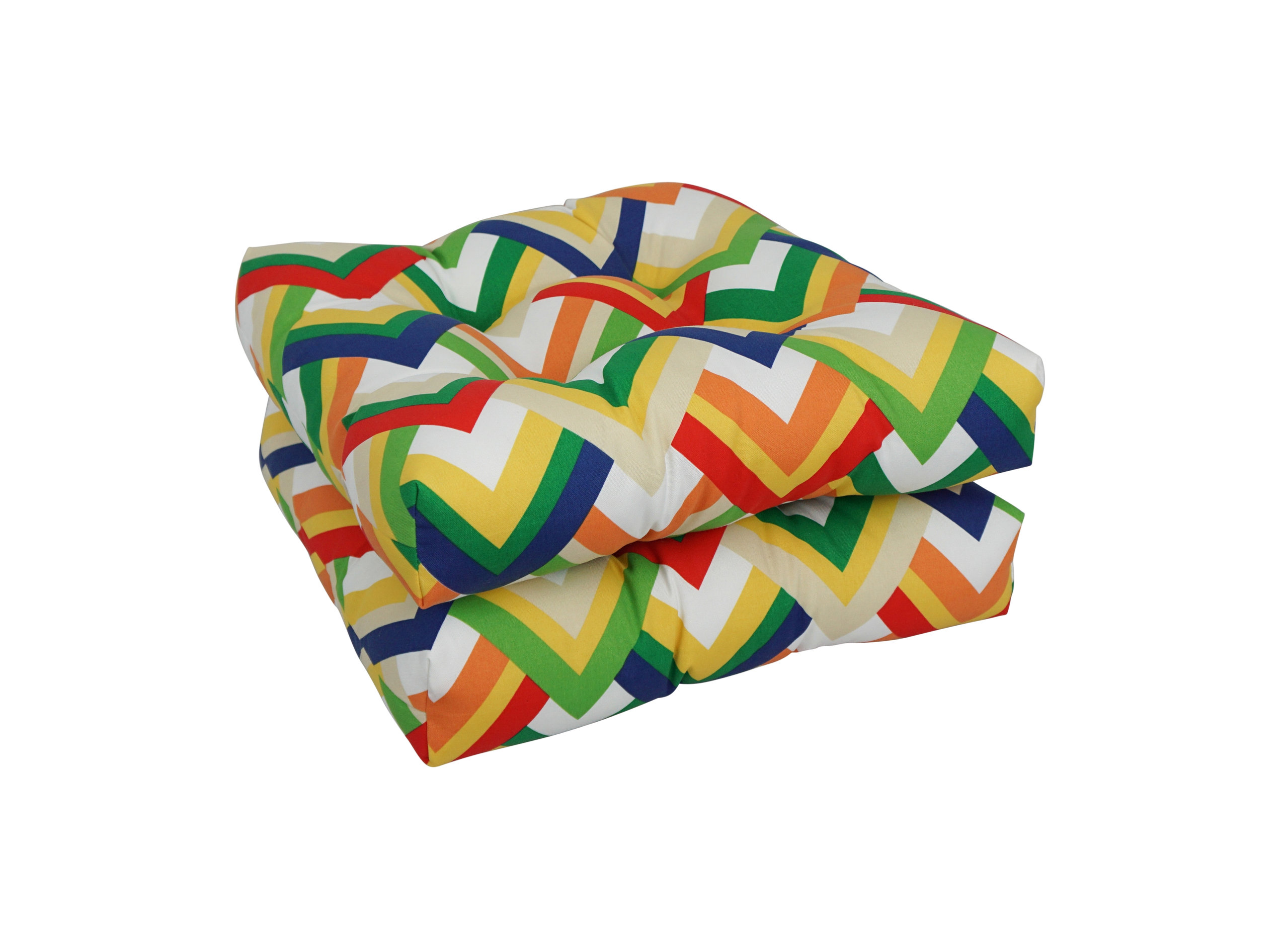 19" Squared Outdoor Tufted Dining Chair Cushions, Set of 4, Resort ...