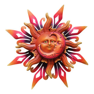 Airbrushed Sun Face 13.5" - Contemporary - Outdoor Wall Art - by Tierra ...