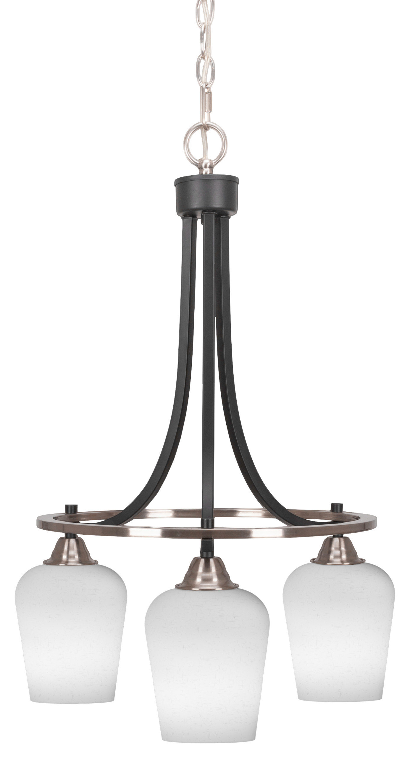 Toltec Paramount 3 Light Downlight Chandelier, BK/NK/5" WHMUS, 3413 ...