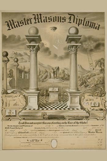 Masonic Symbols - Master Masons Diploma, 20" x 30" - Traditional ...